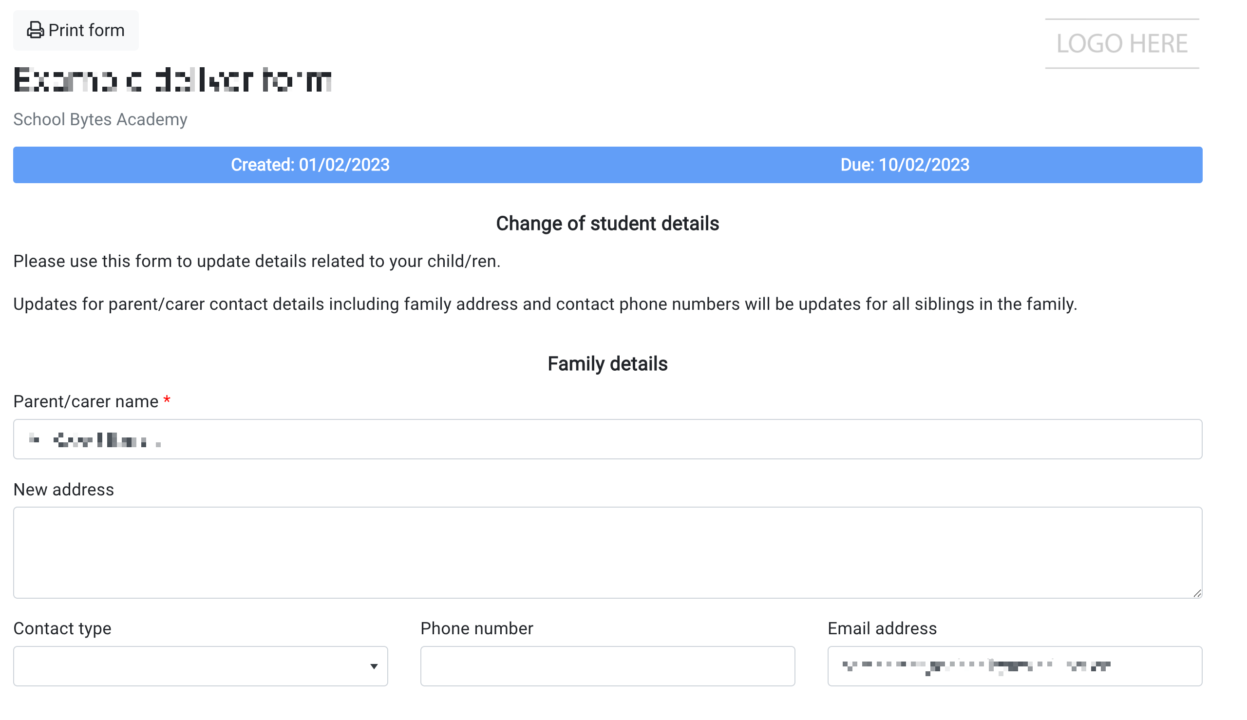 Parent Portal: Managing forms in the parent portal – School Bytes