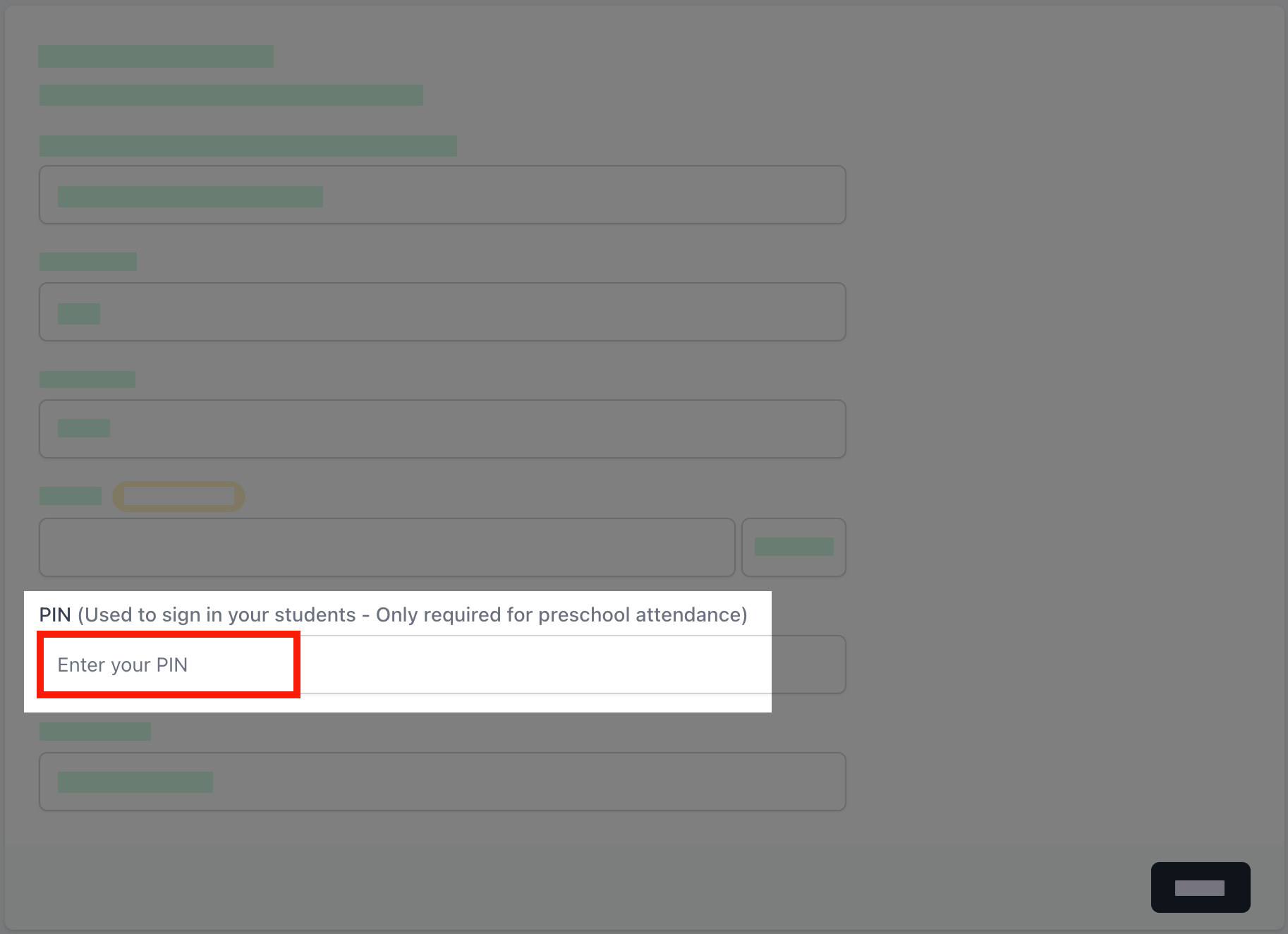 Parent portal: Set a PIN for Preschool sign in/out – School Bytes